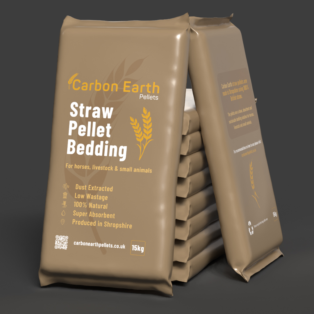 Straw Pellets Pallet Shropshire | Bulk Animal Bedding Supply | Carbon Earth